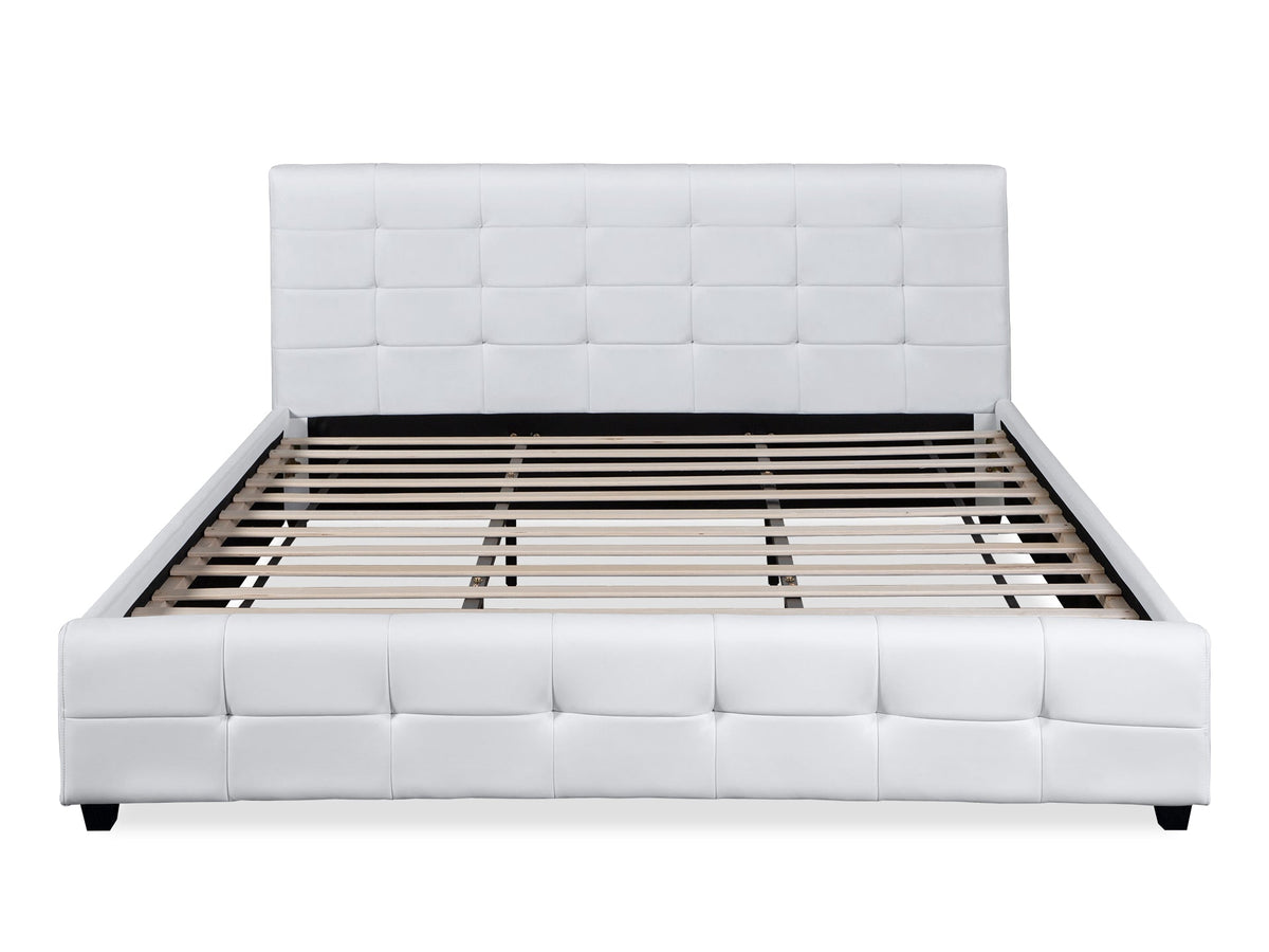 Augusta Super King PU Bed Frame - White