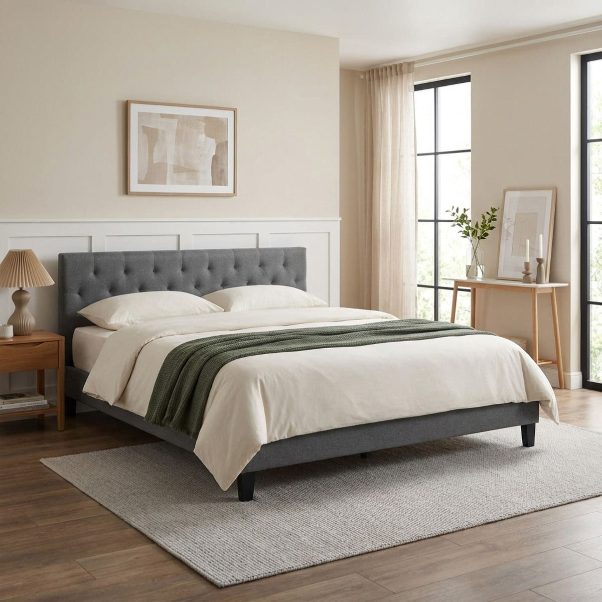 Blane Super King Bed Frame - Dark Grey