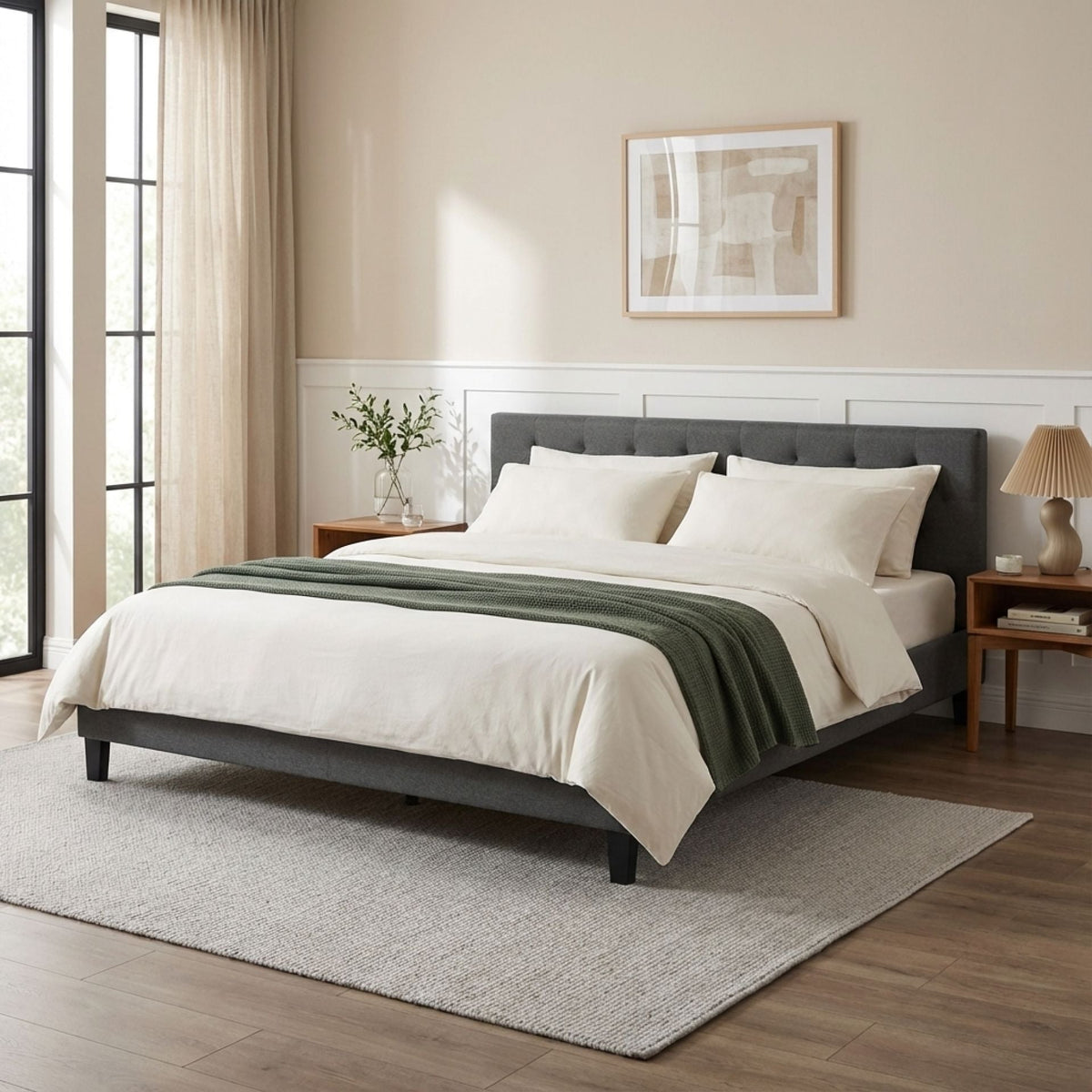 Blane Super King Bed Frame - Dark Grey