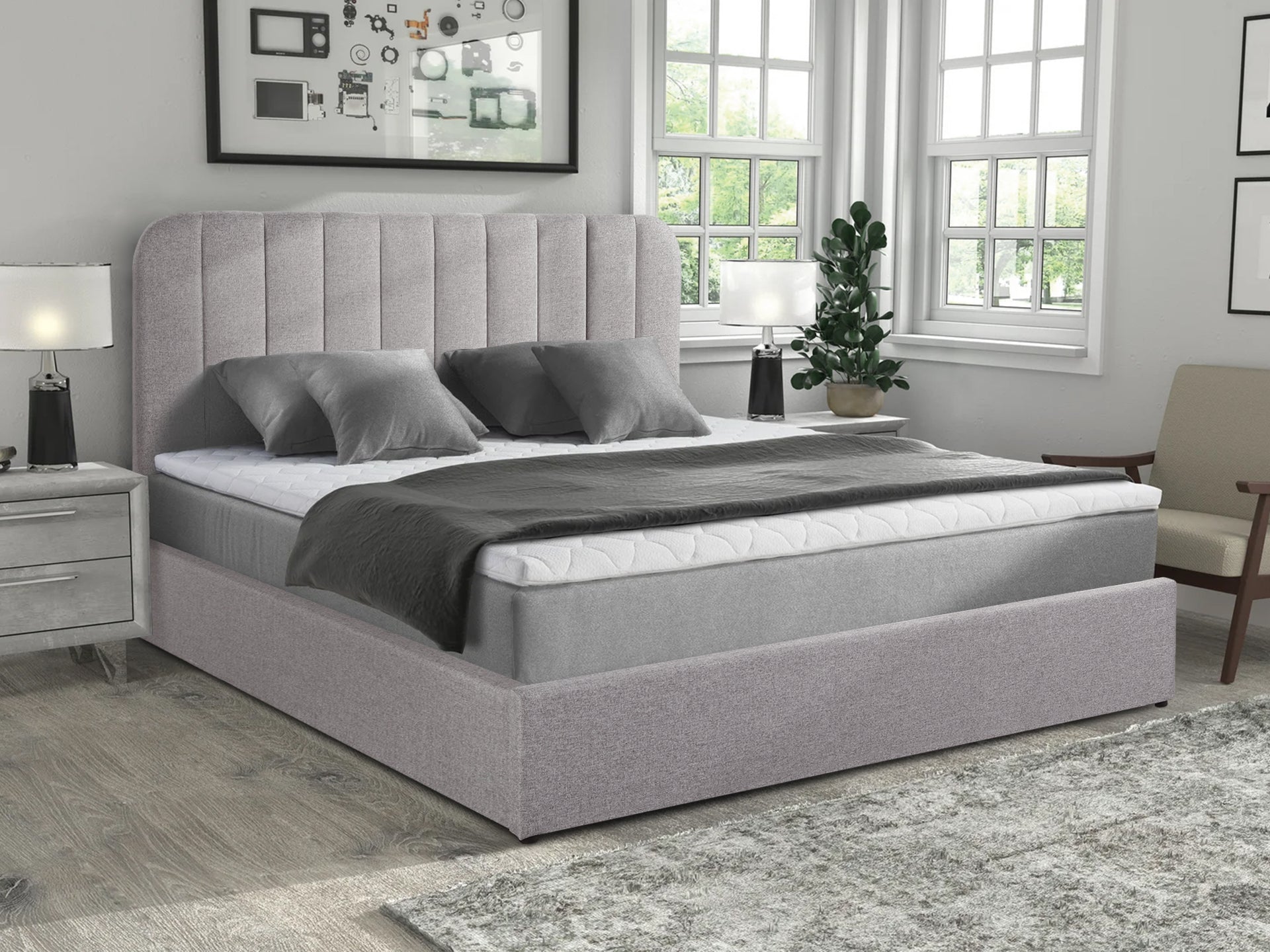 Victoria Queen Gas Lift Storage Bed Frame - Grey