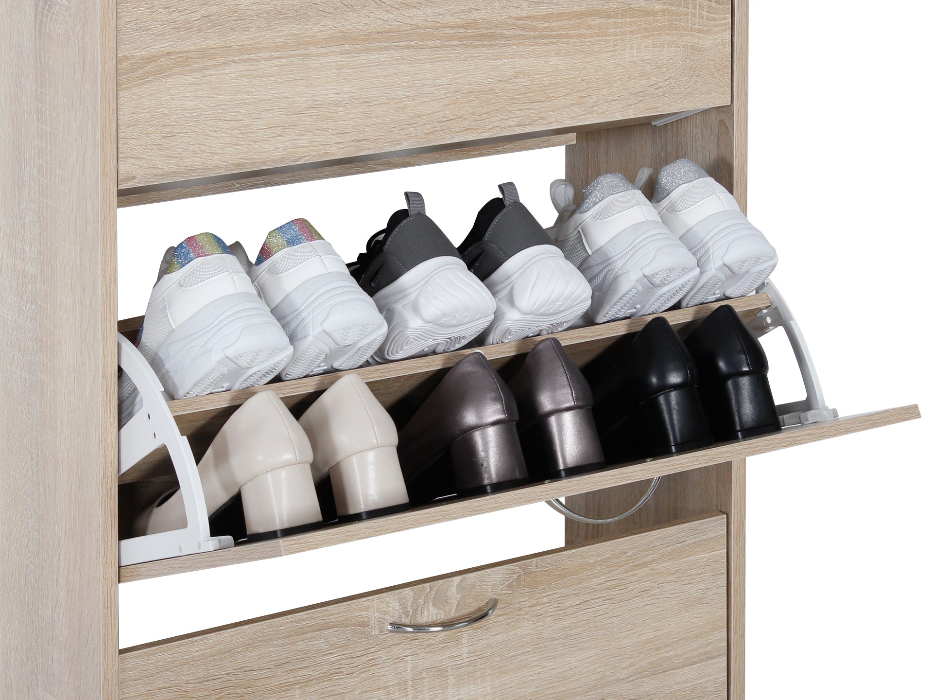 Matilda 3 Drawer Shoe Cabinet Storage Rack - Maple
