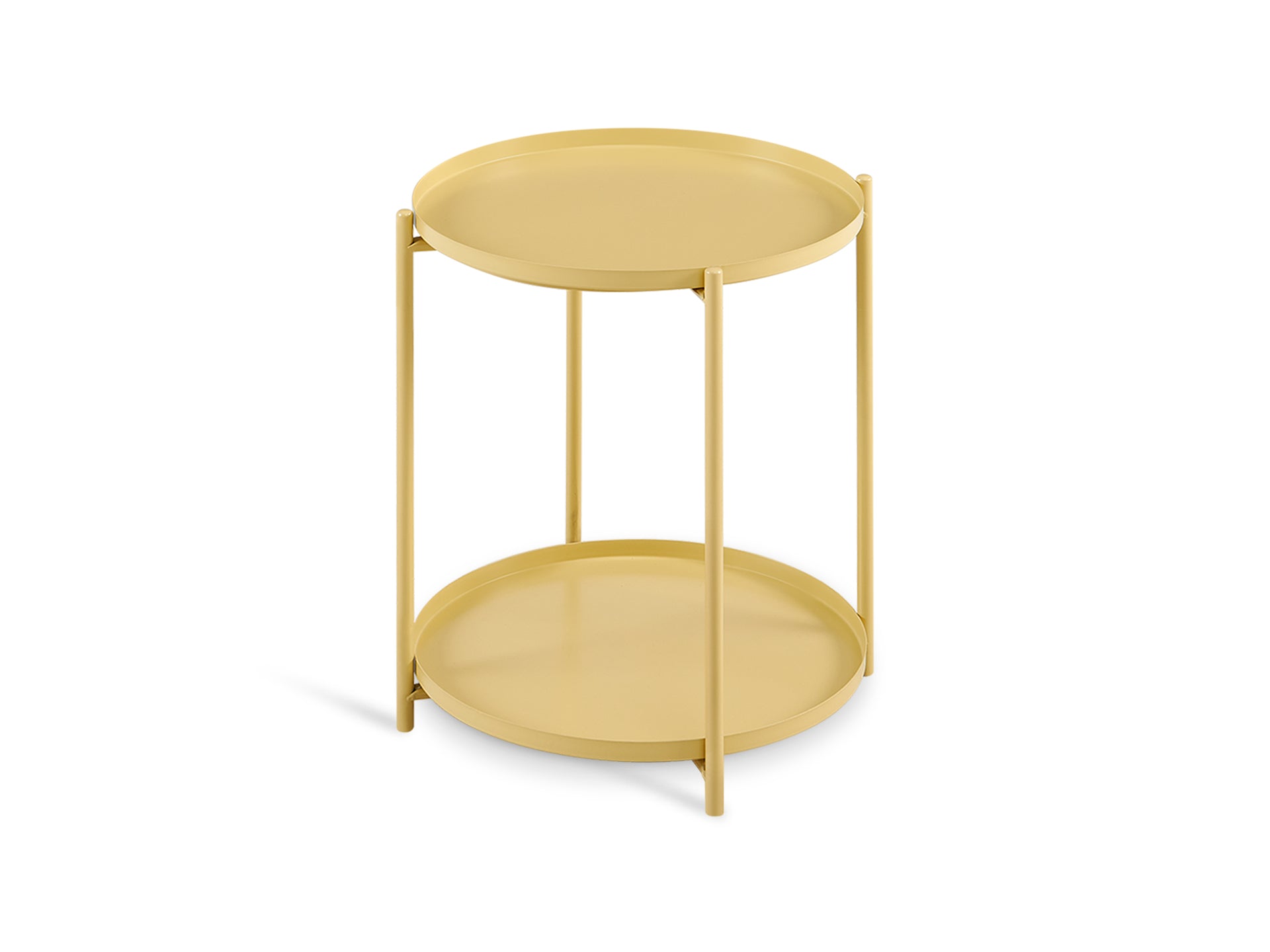 Zen Round Coffee Table with Shelf - Yellow