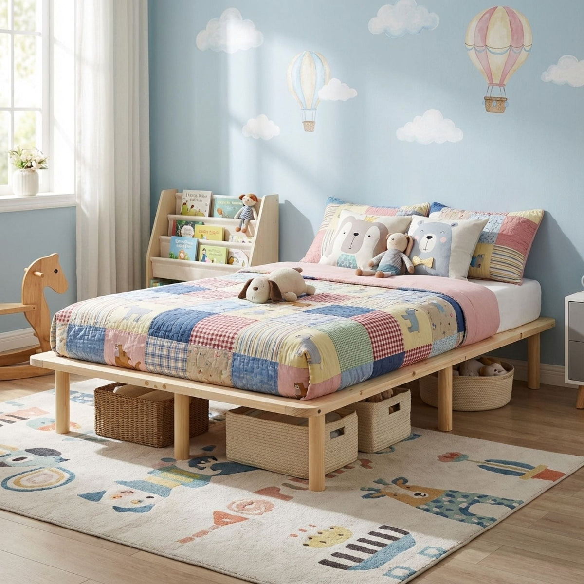 Ohio King Single Wooden Bed Base - Natural