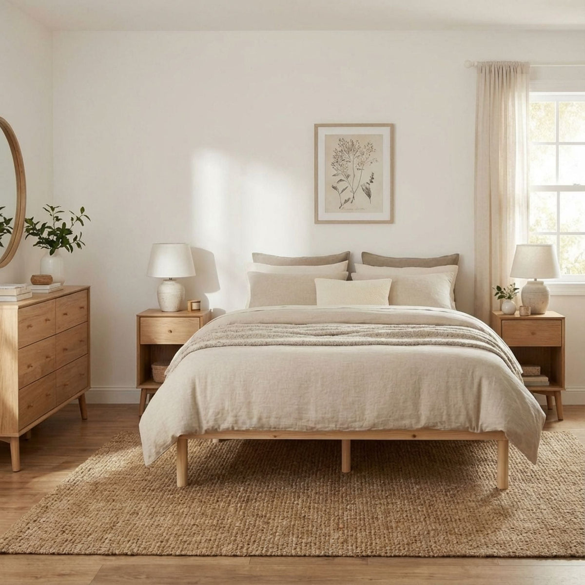 Ohio King Wooden Bed Base - Natural