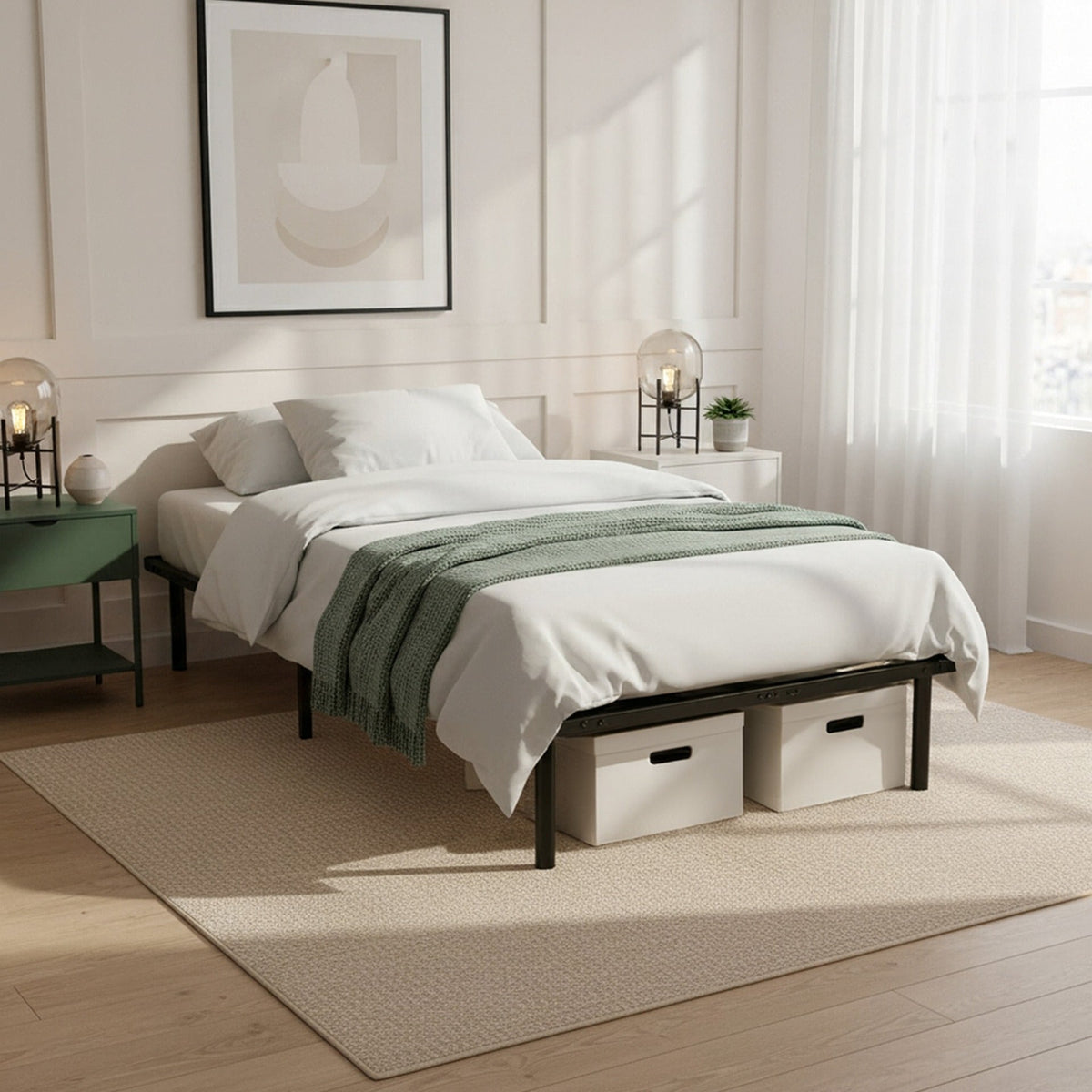 Graham King Single Metal Bed Frame - Black